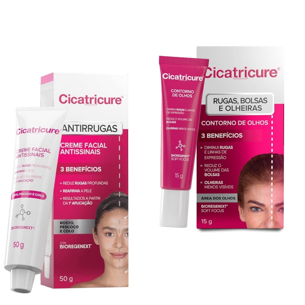 Creme Cicatricure Facial Anti Sinais/ Rugas Linhas Finas 50g ...