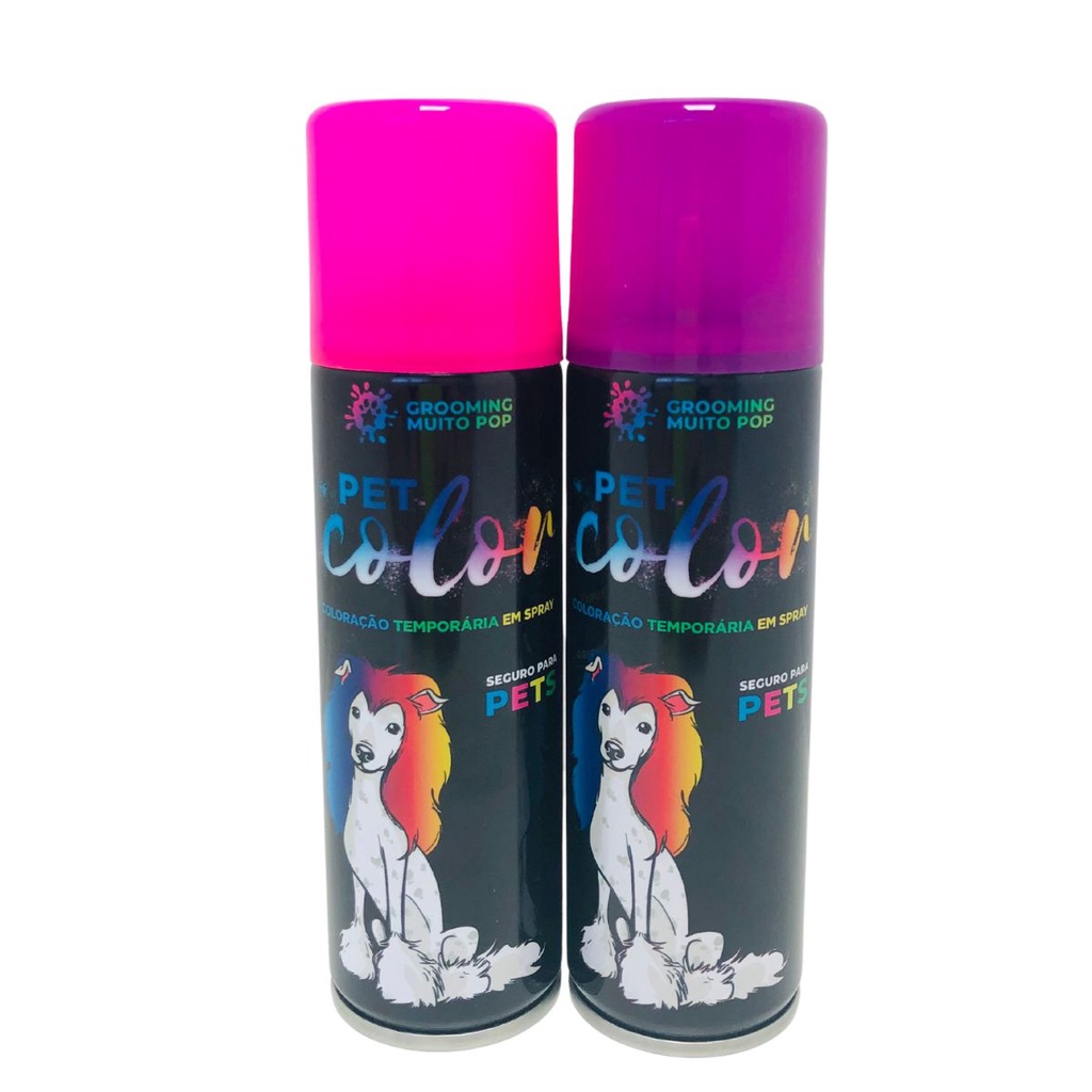 2 Tintas Spray Pet Color para Fêmeas - Grooming Muito Pop | Shopee Brasil