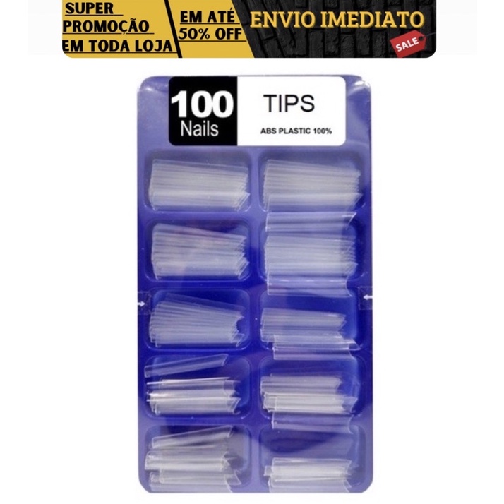 100 Unhas Tips Curvatura C Natural Acrigel - Envio Imediato | Shopee Brasil