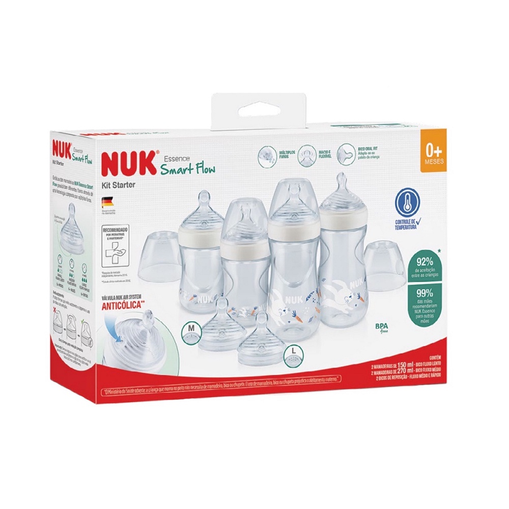 Kit 4 Mamadeiras Starter Smart Flow Recém Nascido - Nuk | Shopee Brasil