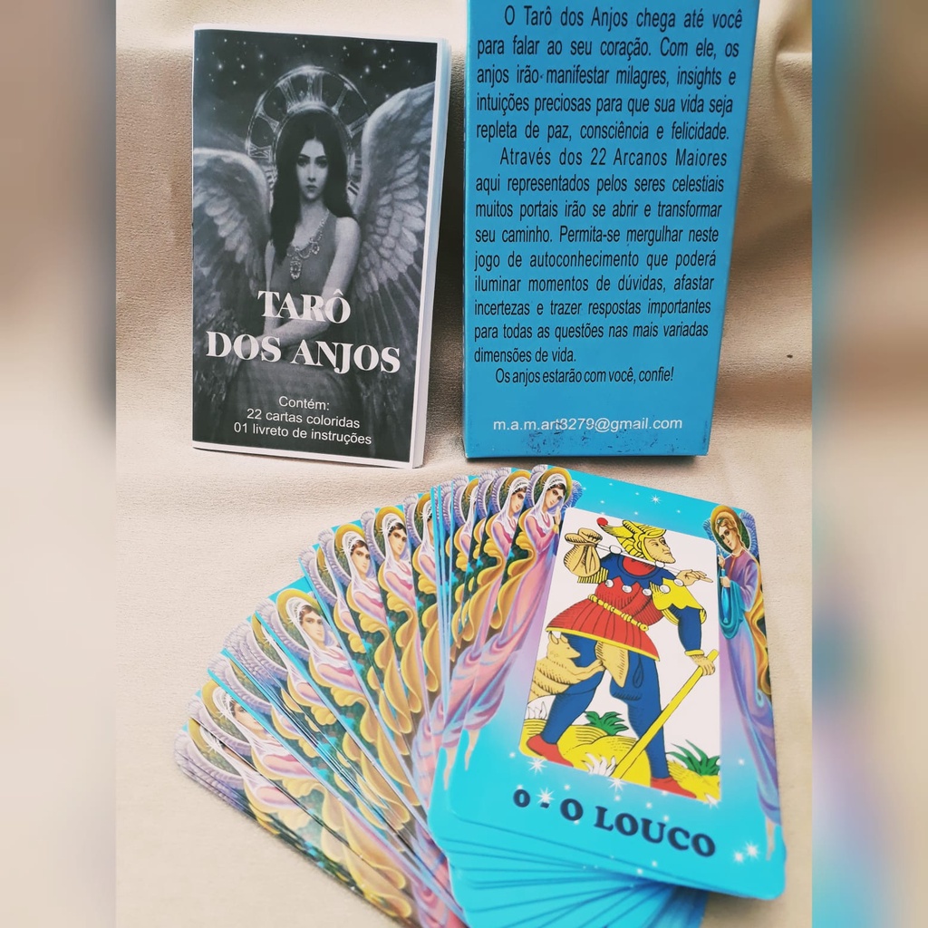 Baralho Tarot dos Anjos Cartomancia 22 Cartas + Livreto Explicativo ...