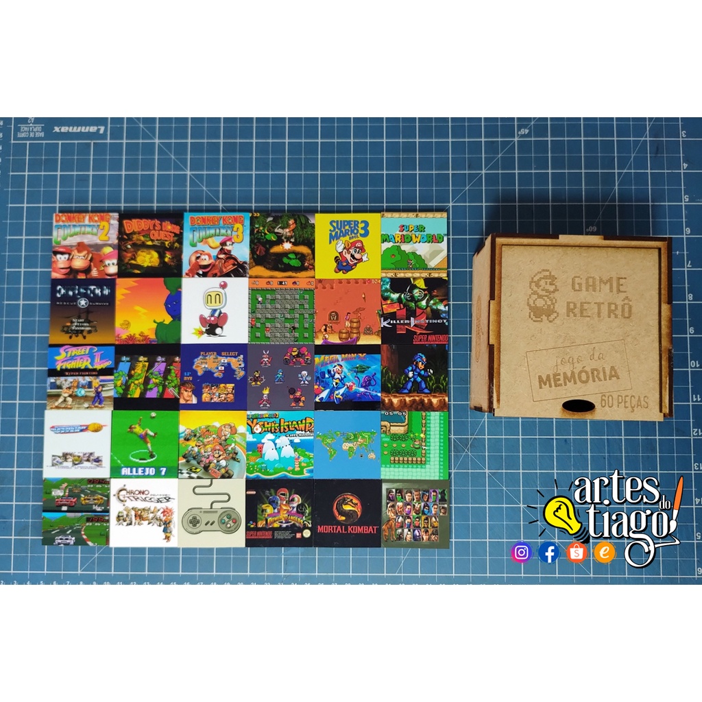 Jogo da Memória em mdf - Game Retrô (30 pares) | Shopee Brasil