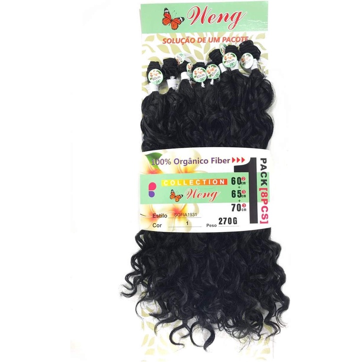 Cabelo Orgânico Weng Sofia 8 Telas Cacheado/ondulado 70cm - 300g ...