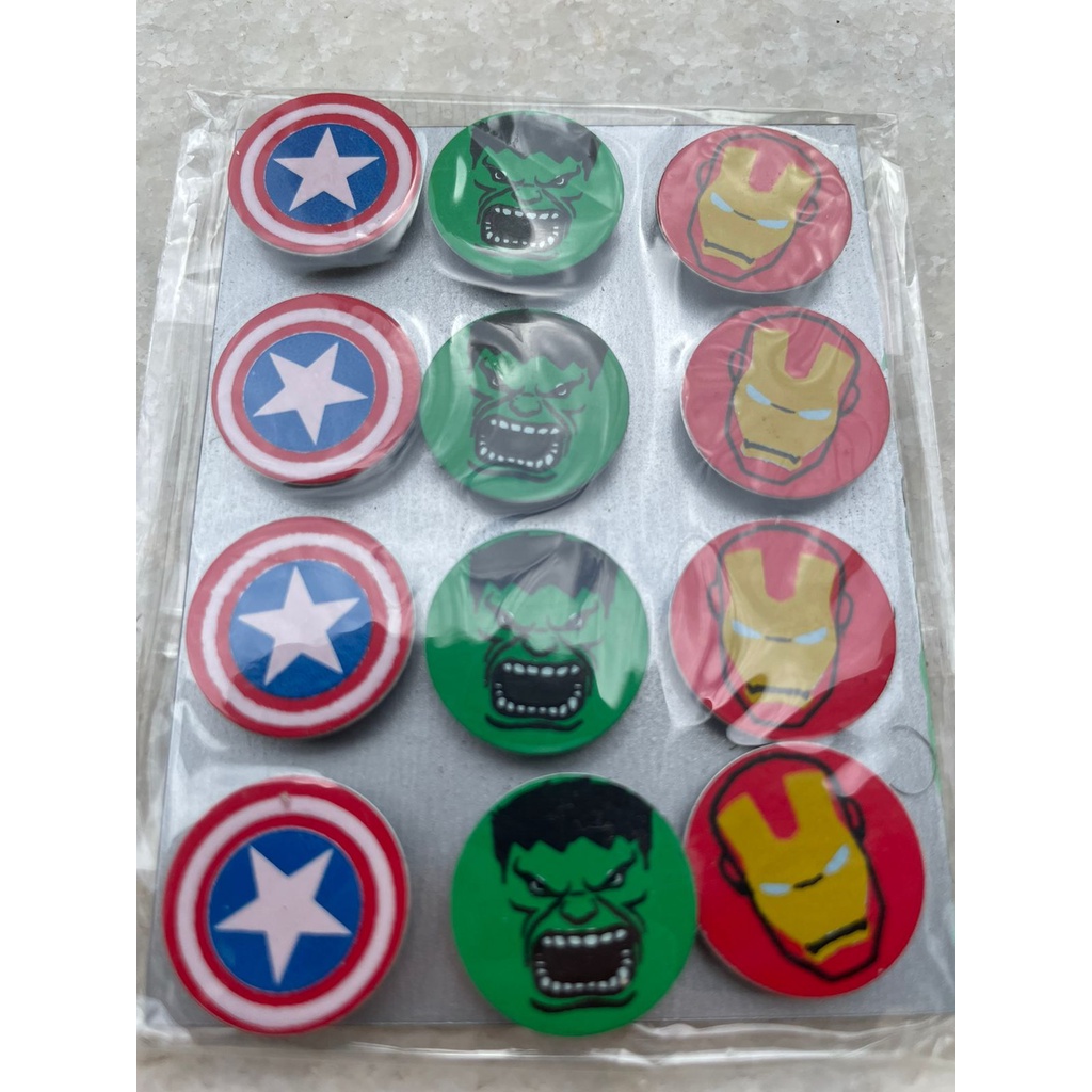 Imã de geladeira - Conjunto com 12 imãs - Homem de ferro hulk capitão ...