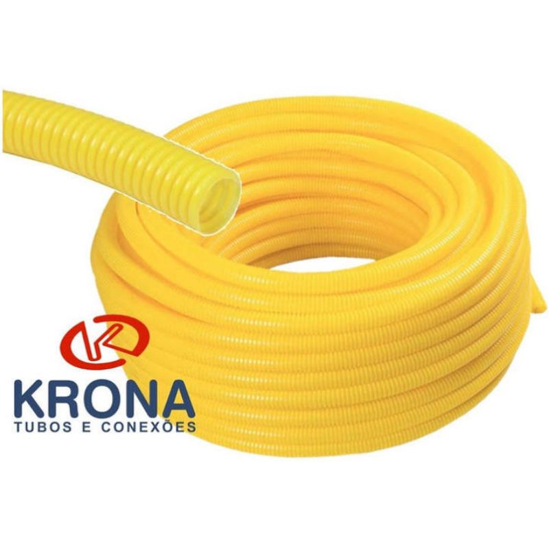 Eletroduto Amarelo Corrugado 25mm Krona | Shopee Brasil