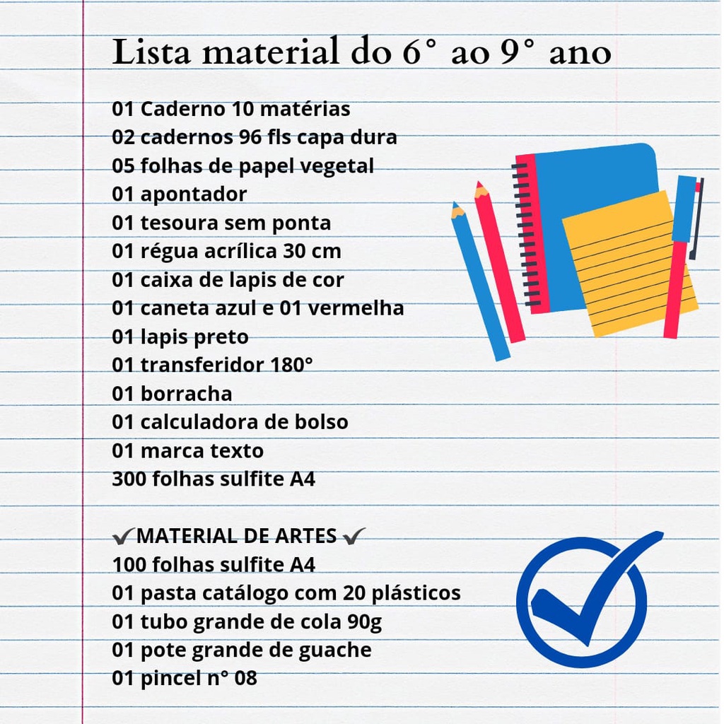 Kit papelaria lista de material anos fundamentais completo | Shopee Brasil
