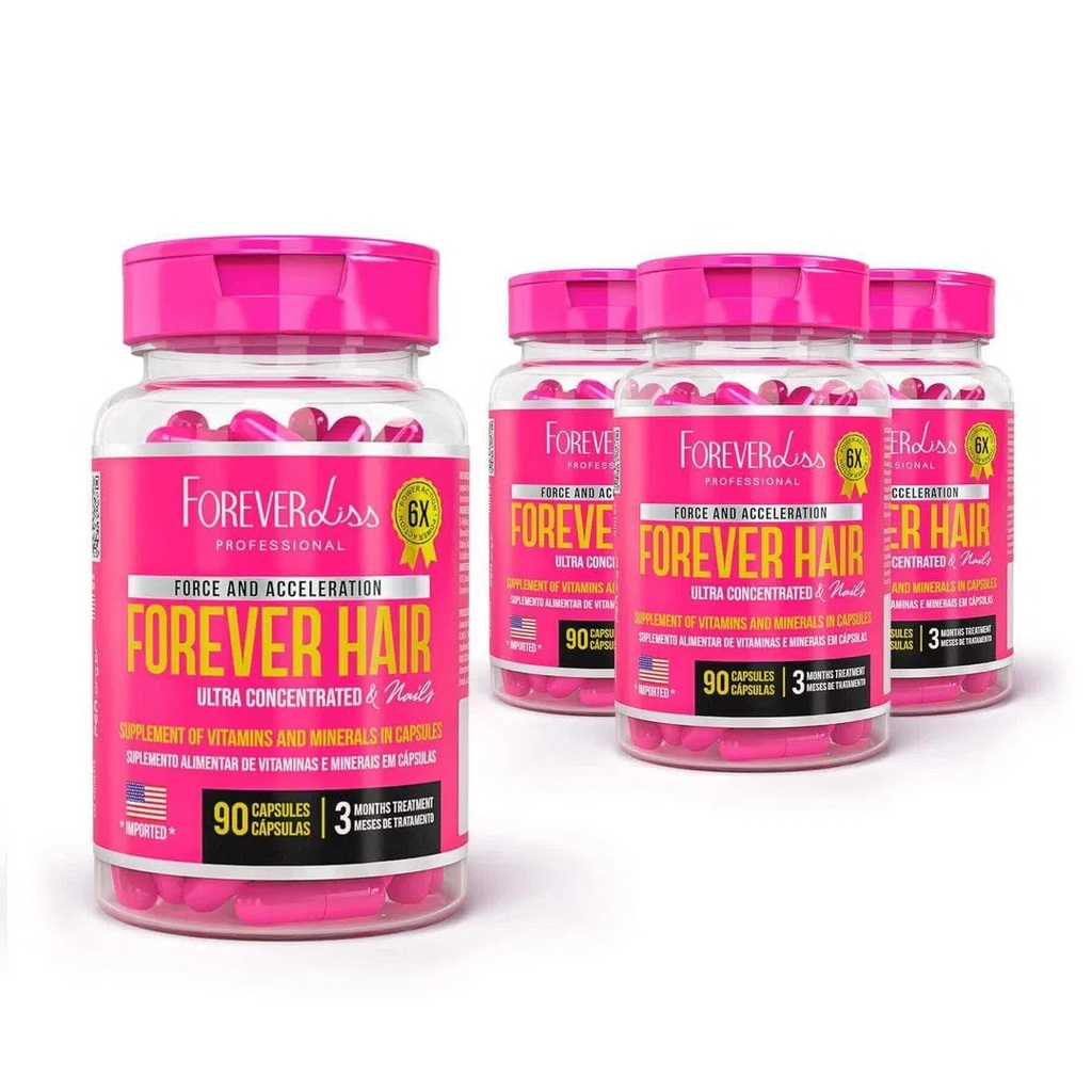 Combo Tratamento 12 Meses Forever Hair Crescimento Capilar ...