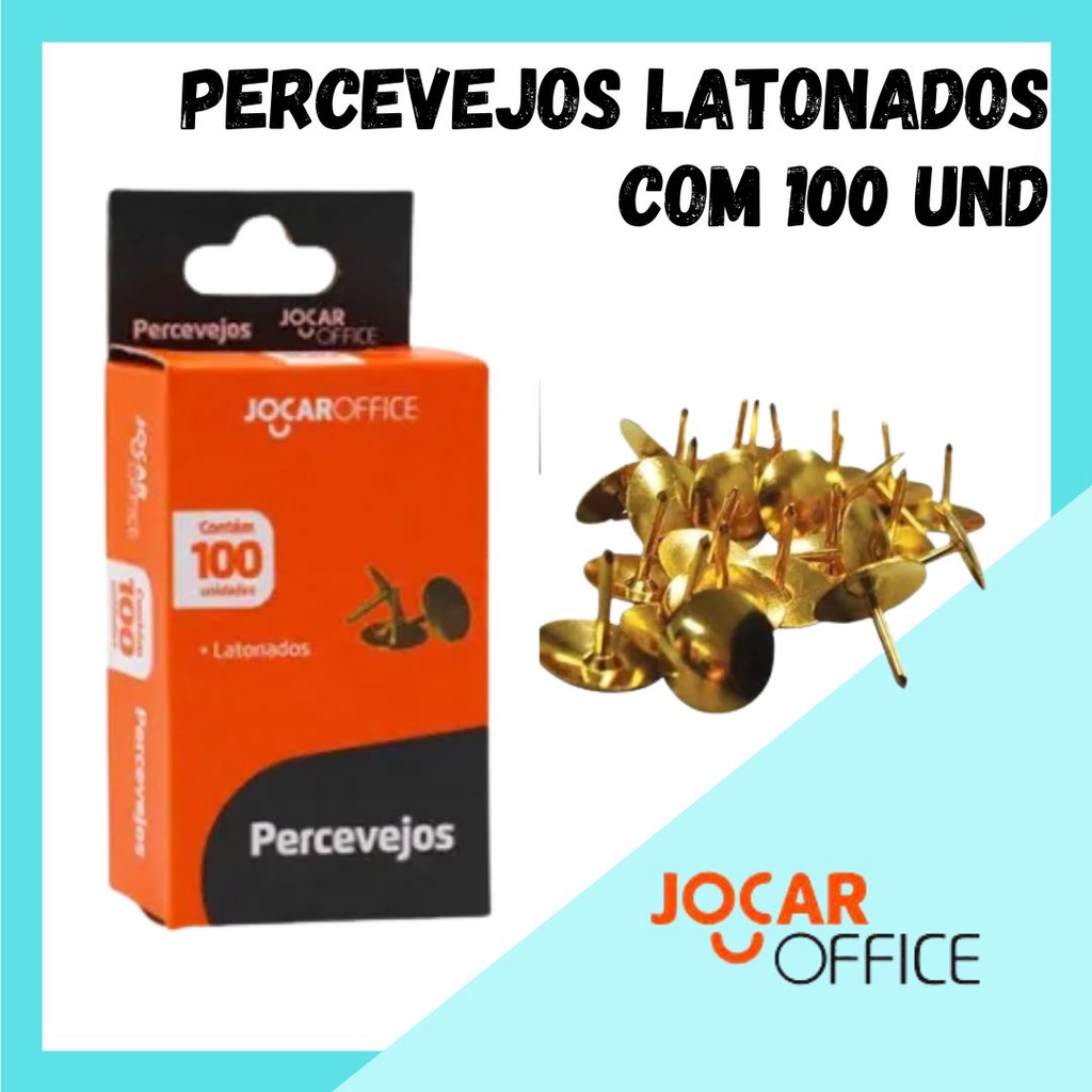 Percevejos latonados cx com 100 und - jocar | Shopee Brasil