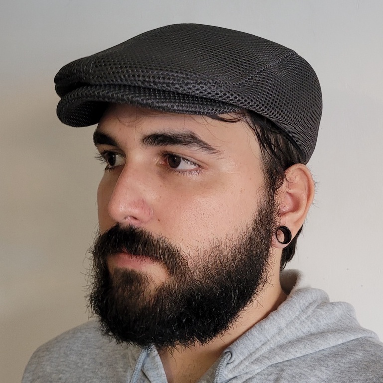 Boné Boina Inglesa Masculina Forrada Tecido Telado Com Botão Frontal ...