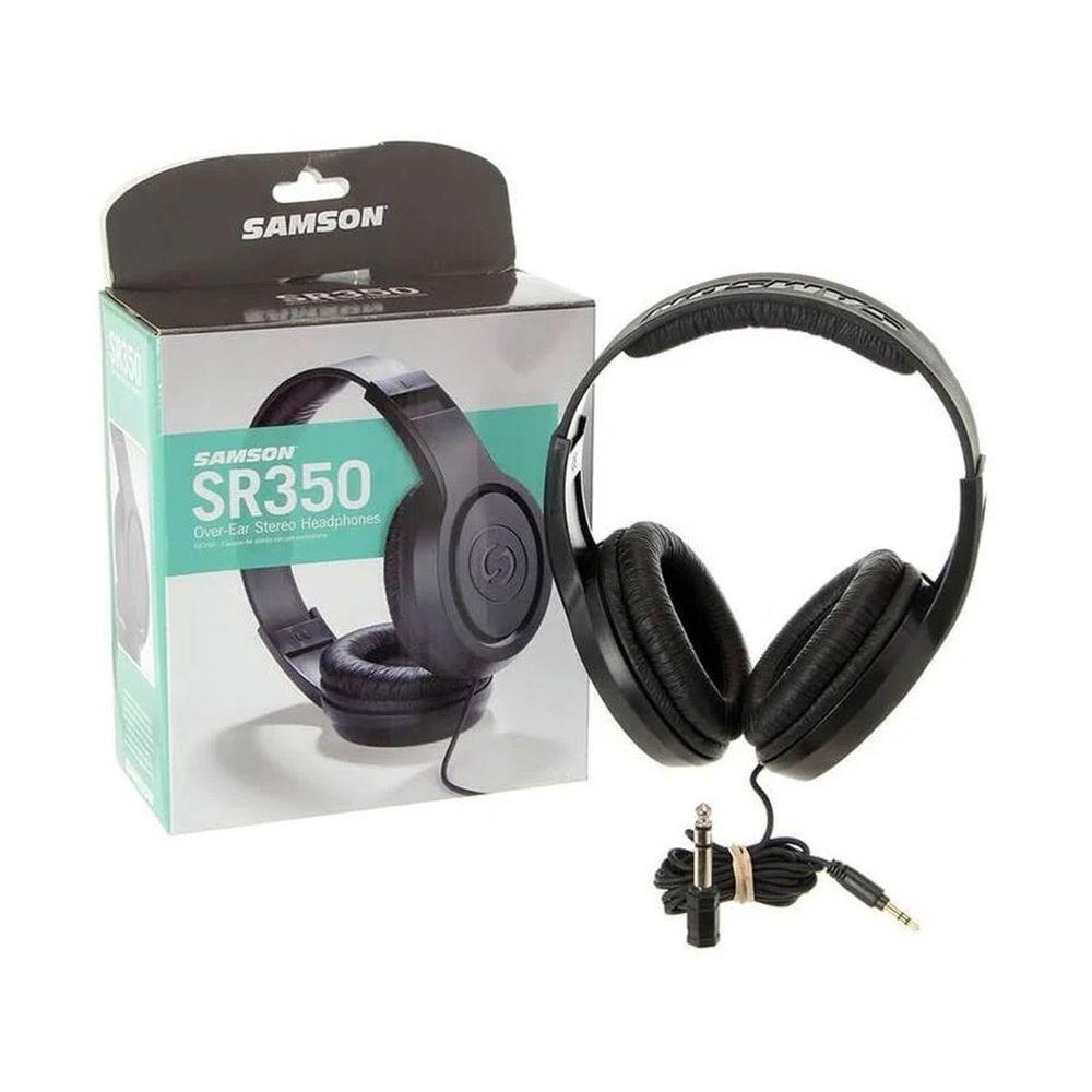 Fone De Ouvido Headphone Samson SR350 Over Ear Stereo Preto Acolchoado ...