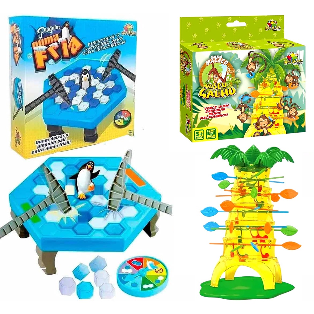 Kit Jogo Pinguim Quebra Gelo + Jogo Pula Macaco no Seu Galho | Shopee ...