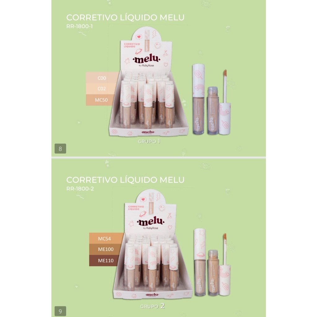 corretivo liquido melu by ruby rose RR-1800 (novo) | Shopee Brasil