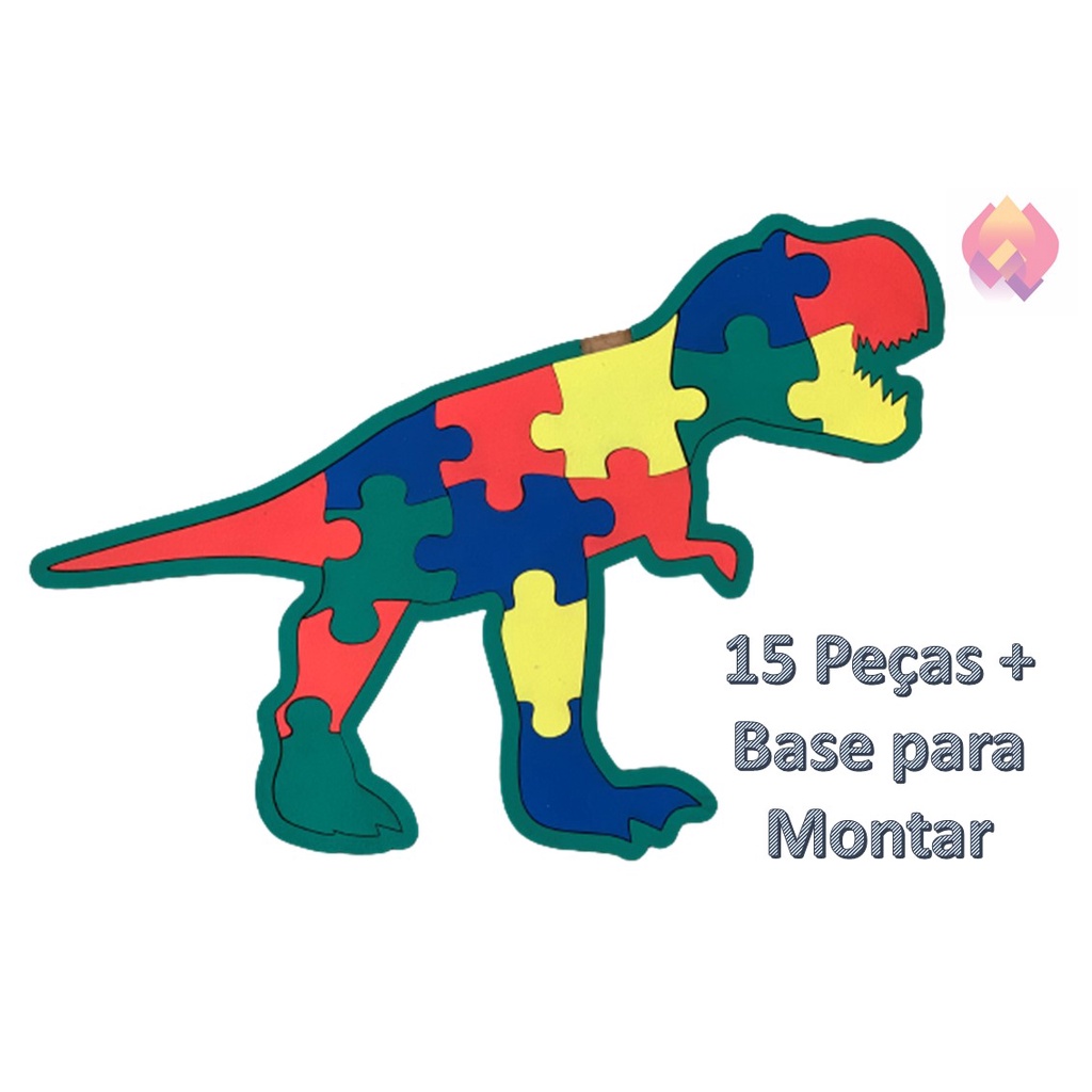 Quebra Cabeça de Madeira Dinossauro Tiranossauro Rex T-Rex Brinquedo ...