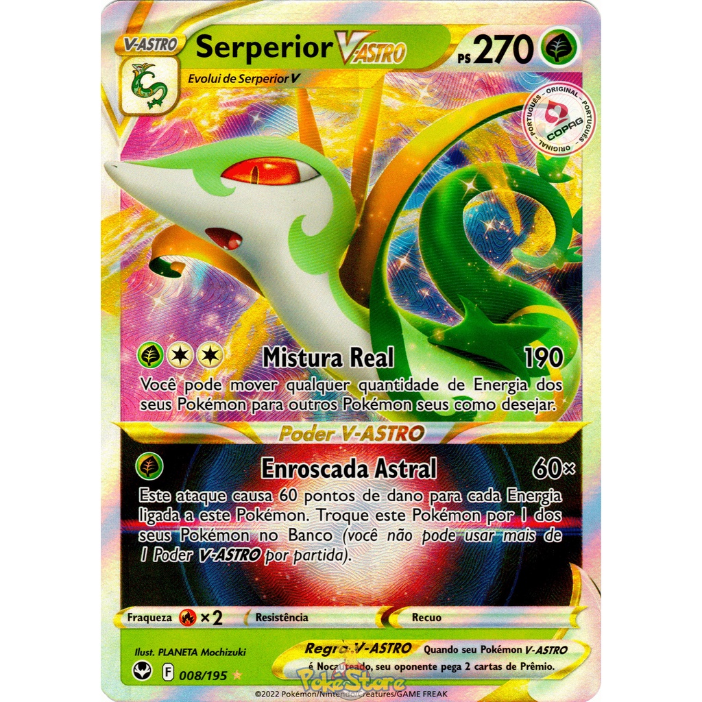 Carta Pokemon Serperior V Astro Português Card Original Copag ...