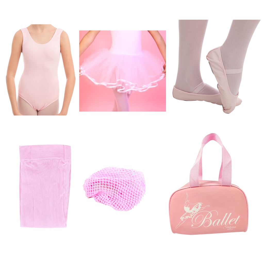 Kit Ballet Balé Infantil Uniforme/ Collant Regata + Saia Tutu + Meia ...