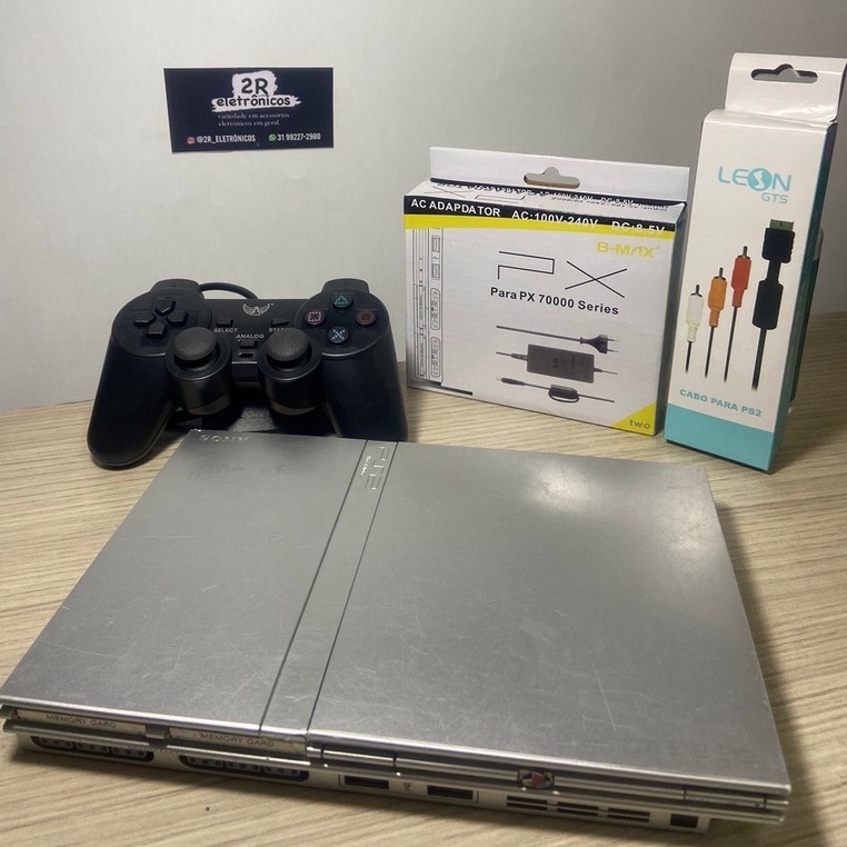 Ps2 playstation prata original semi novo | Shopee Brasil