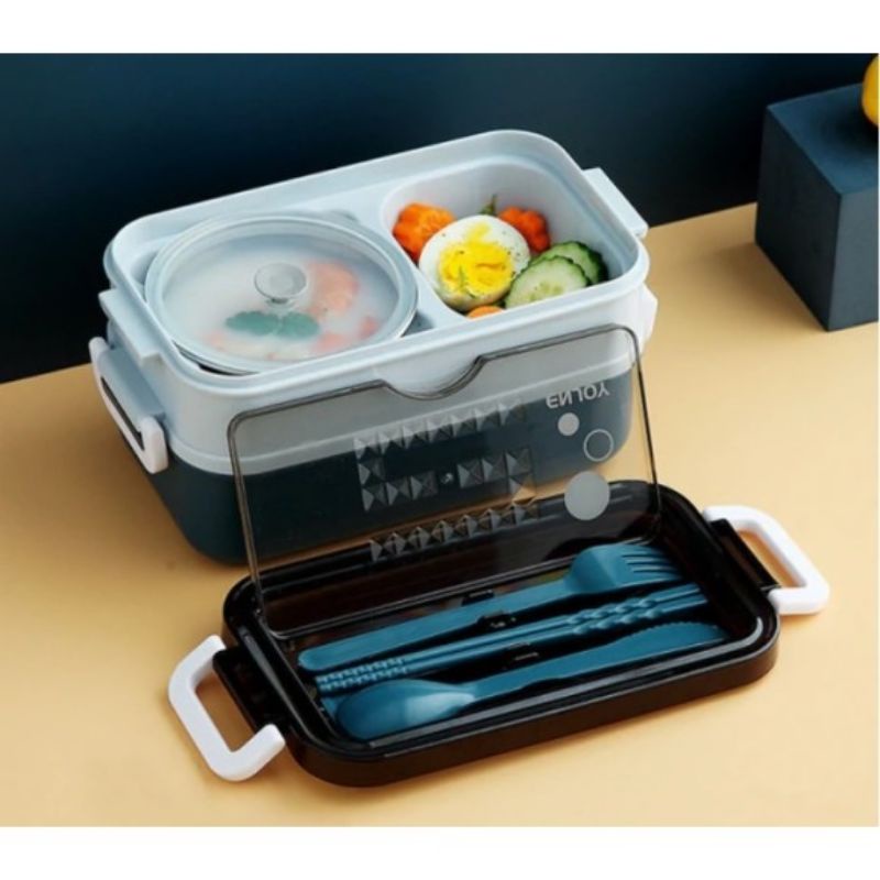 lancheira bento box 2 compartimentos rosa e azul | Shopee Brasil