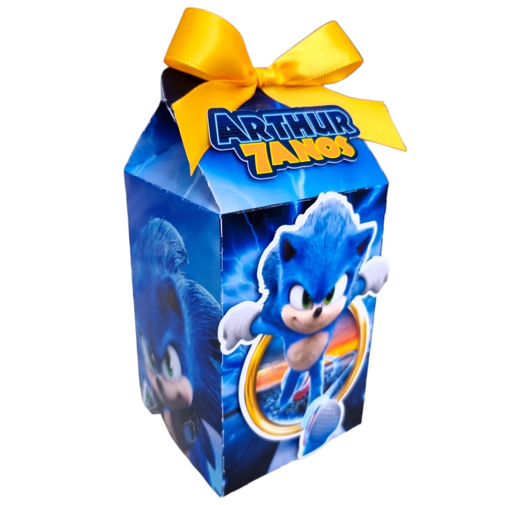 Caixa Milk 3D Sonic Filme Para Lembrancinha de Festa | Shopee Brasil