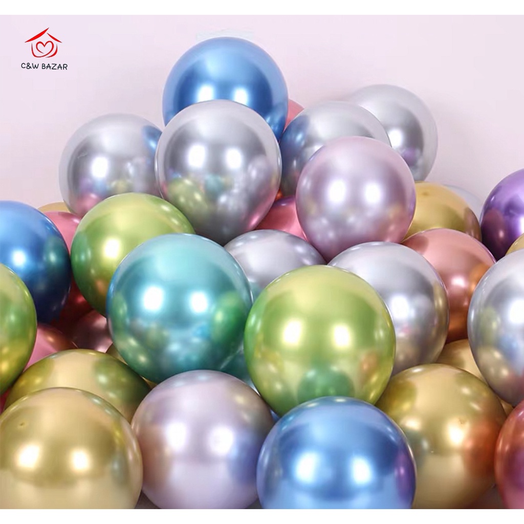 10 Unid Balão Metalizado Cromado 9 Polegadas Bexiga Para Festa Aniversário | Shopee Brasil