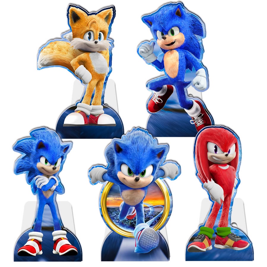 Kit com 5 Display de Mesa Sonic Filme | Shopee Brasil