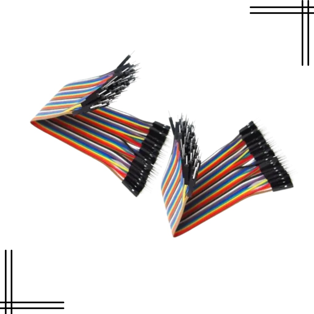 Cabo Wire Jumper 20cm 40 Fios Macho-macho P/ Arduino - 2un | Shopee Brasil