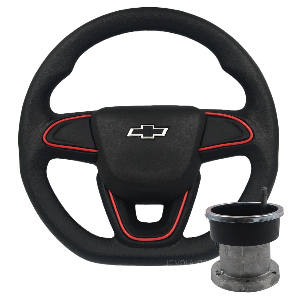 Volante Carro Novo Onix Black Edition Vermelho Chevrolet GM Para Corsa ...
