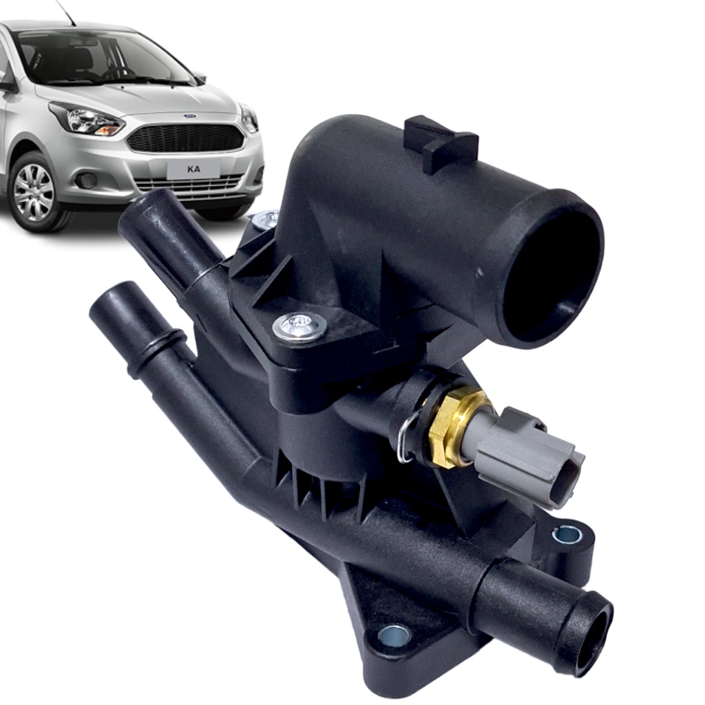 Carcaça Valvula Termostatica + Sensor Novo Ford Ka 1.0 Motor 3 ...