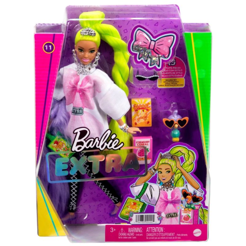 BONECA BARBIE Extra Cabelo Verde com 11 ACESSORIOS - Mattel HDJ44 ...