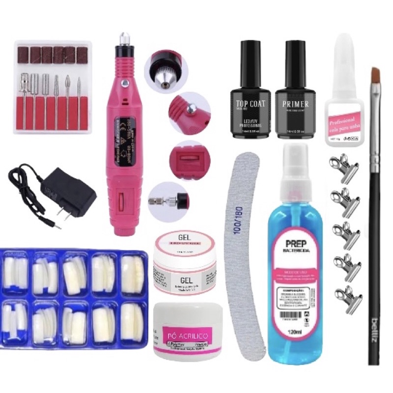 Kit 24: Kit Completo Para Unhas De Gel Sem Cabine Kit Completo de Unhas ...