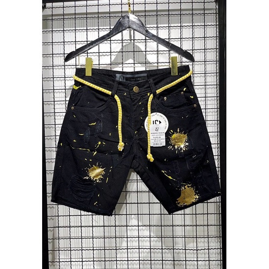 Bermuda Black Destroyed | Shopee Brasil