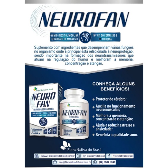 NEUROFAN- FOSFATIDILSERINA100MG 60 CPS FNB | Shopee Brasil