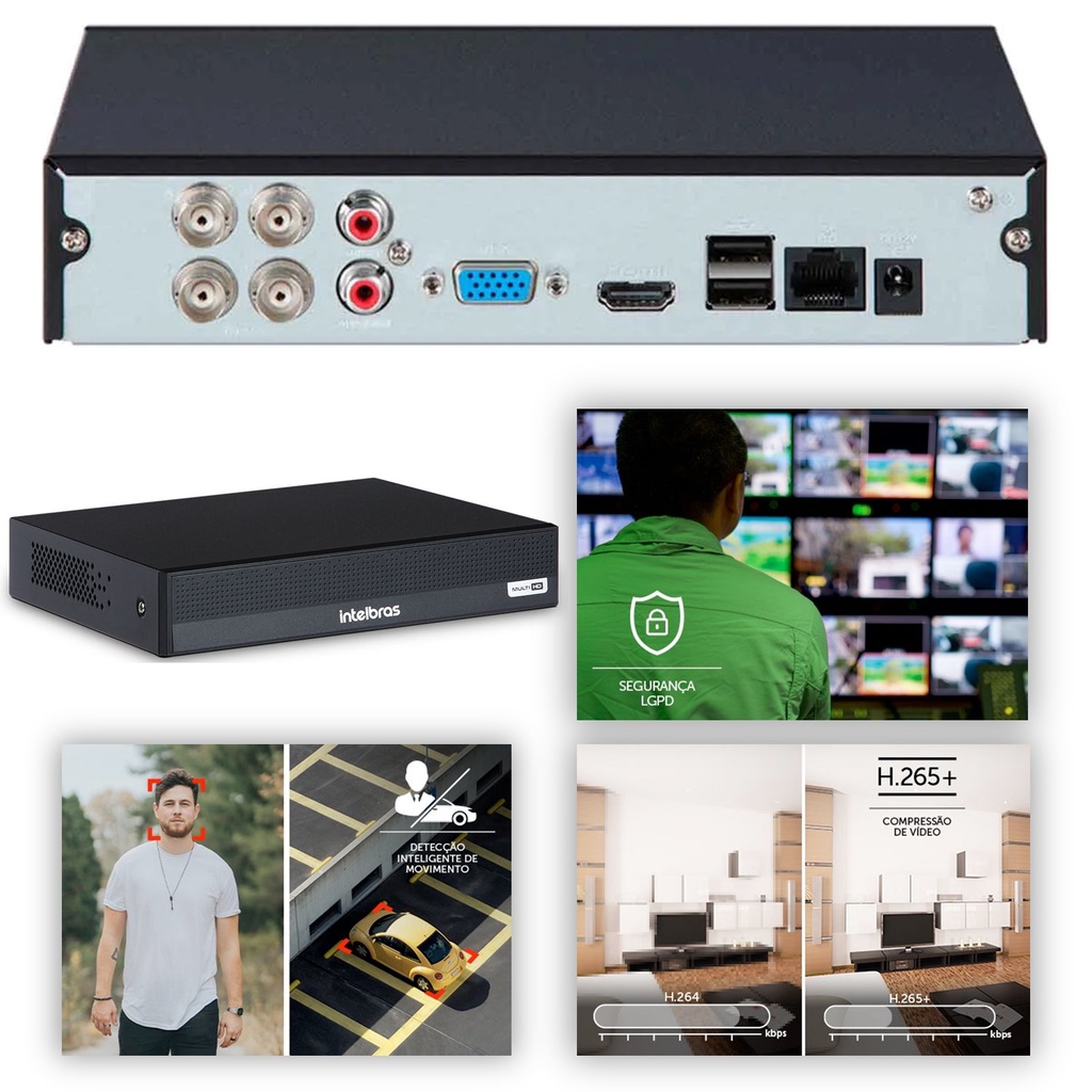 Gravador Digital Dvr Mhdx 1004-c 4 Canais Com Ia Intelbras | Shopee Brasil