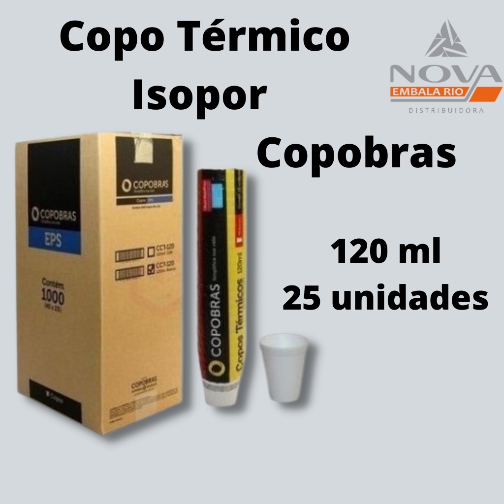 Copo Isopor Térmico Copobras 120ml ( 25 unidades ) | Shopee Brasil