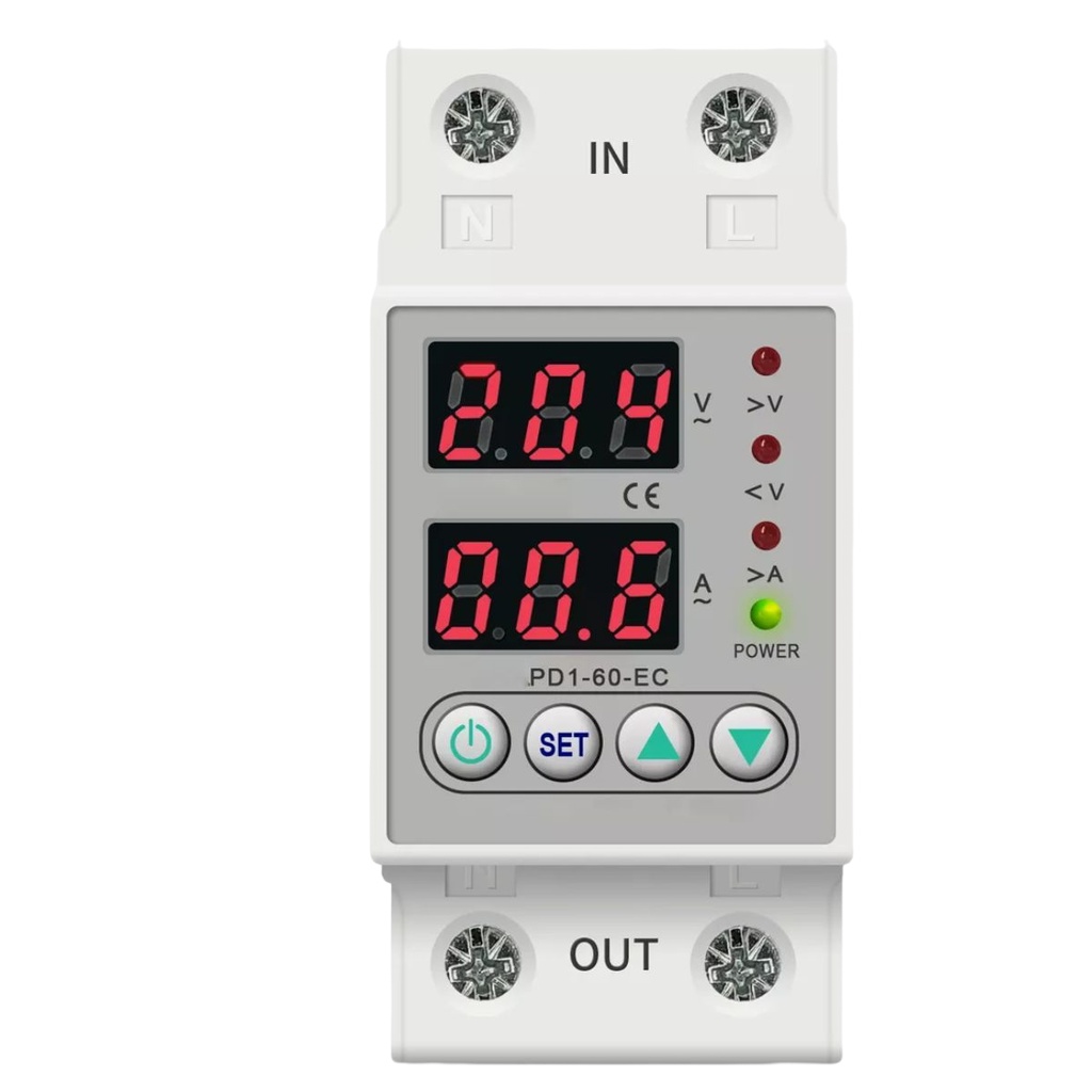 Relé Protetor Tensão e Corrente Ac 63a 110v Com Voltímetro | Shopee Brasil