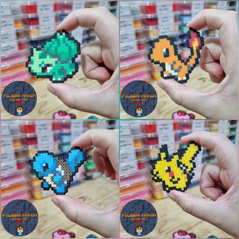 Chaveiro / Imã Pokémon Pikachu / Bulbasaur / Charmander / Squirtle Hama ...