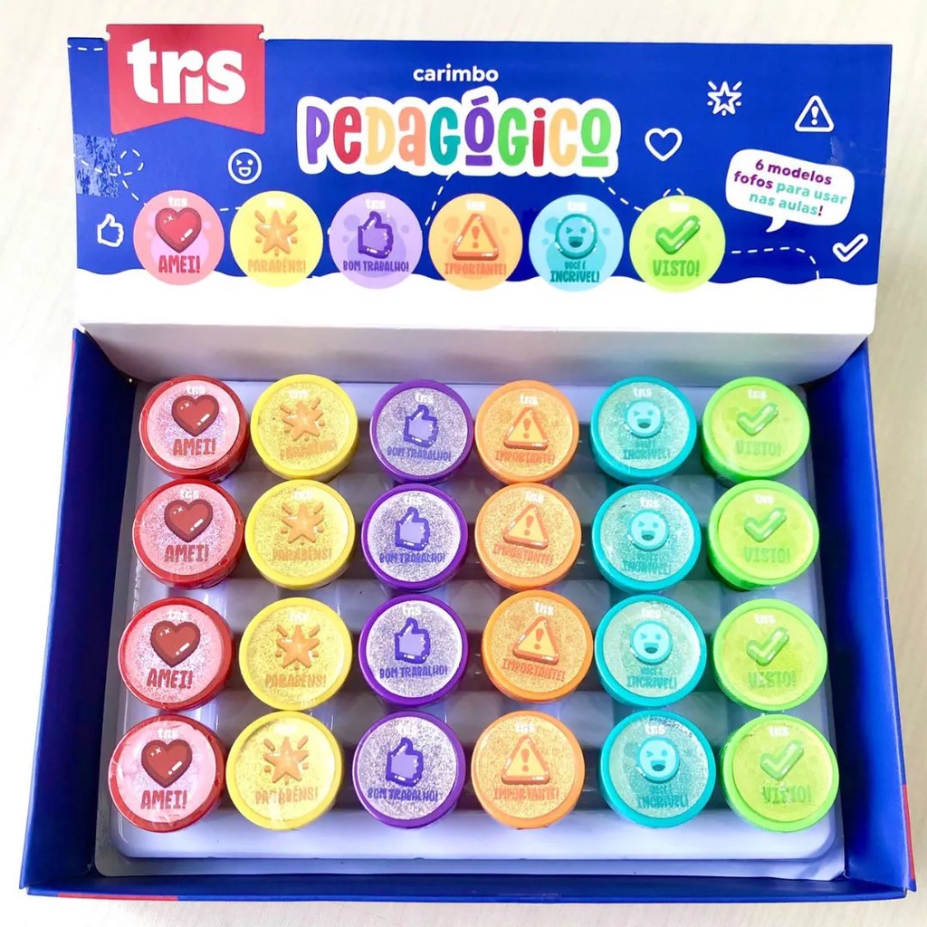 Carimbo Pedagógico 6 modelos Diferentes | Tris | Shopee Brasil