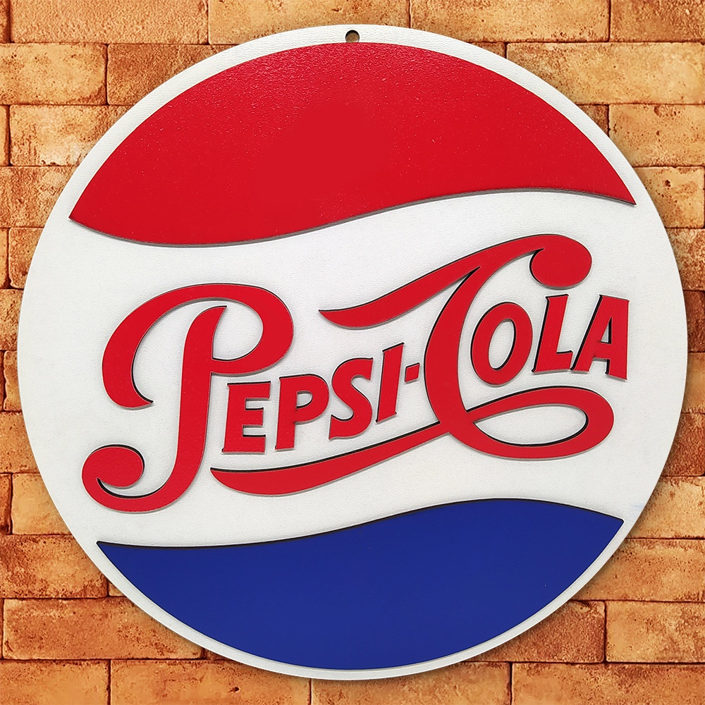 Placa Decorativa Pepsi Cola Logo Retrô Bebida 3D Relevo Decoração Bar ...