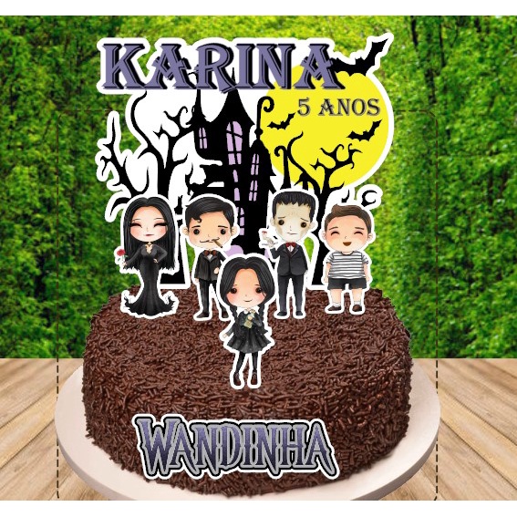 Topo de Bolo Topper de Bolo Personalizado Wandinha | Shopee Brasil