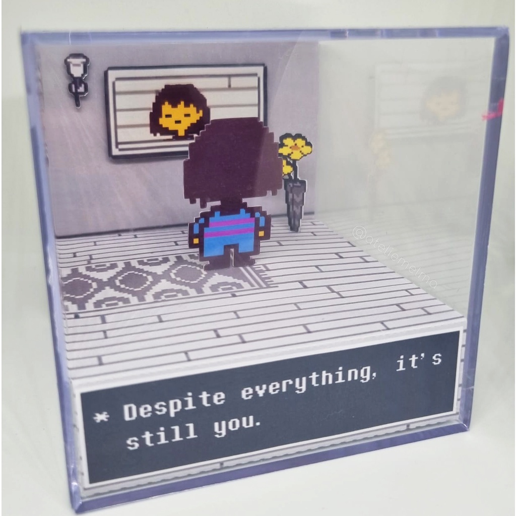 Diorama Undertale - "Espelho residência Asgore" - Cubo Artístico 9cm ...