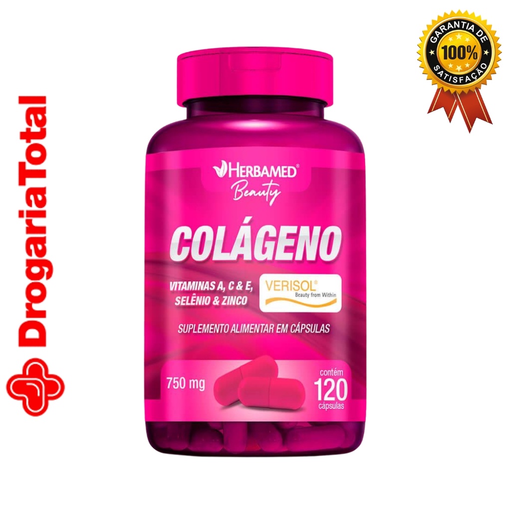 Colágeno Verisol Herbamed 60 cápsulas | Shopee Brasil
