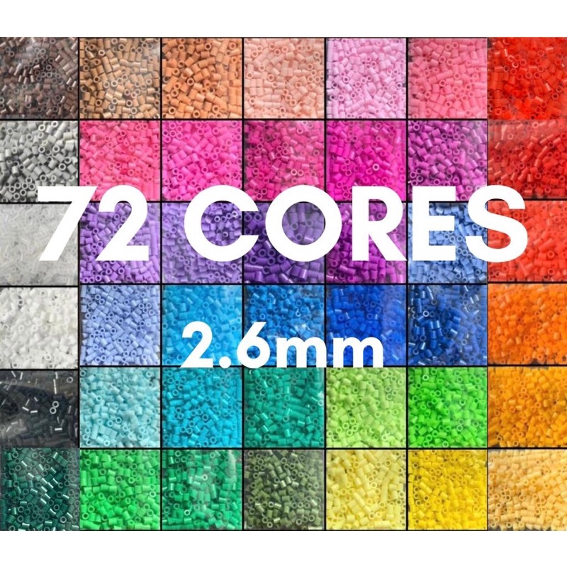 Perler Hama Beads 2.6mm Soft Pixel Arte 10g ou 20 gramas 72 Cores a sua ...