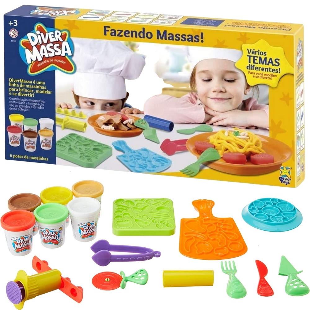 Brinquedo Infantil Massa Massinha de Modelar Diver Fazendo Massas Divertoys | Shopee Brasil