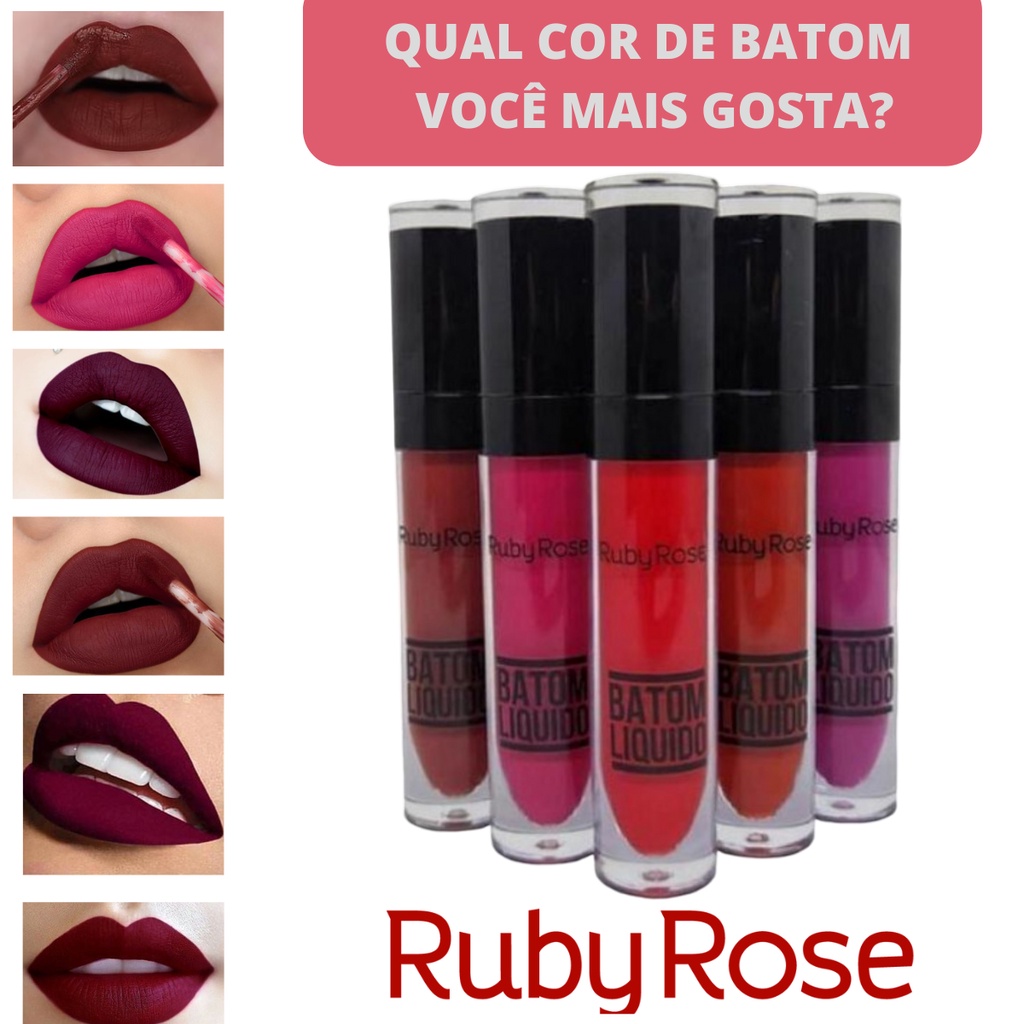 Batom Líquido Matte Ruby Rose HB8213 | Shopee Brasil