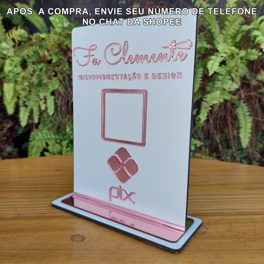 Display / Placa de QR Code Personalizado em MDF Branco ( Leia a ...