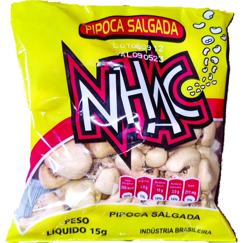 50 Unidades Pipoca Salgada Nhac 15g cada | Shopee Brasil