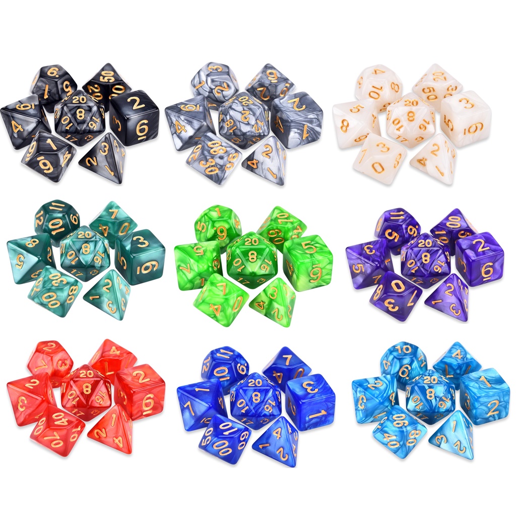 Kit 7 Dados Rpg de mesa Dnd D&d Tormenta20 Dungeons And Dragons 20 ...
