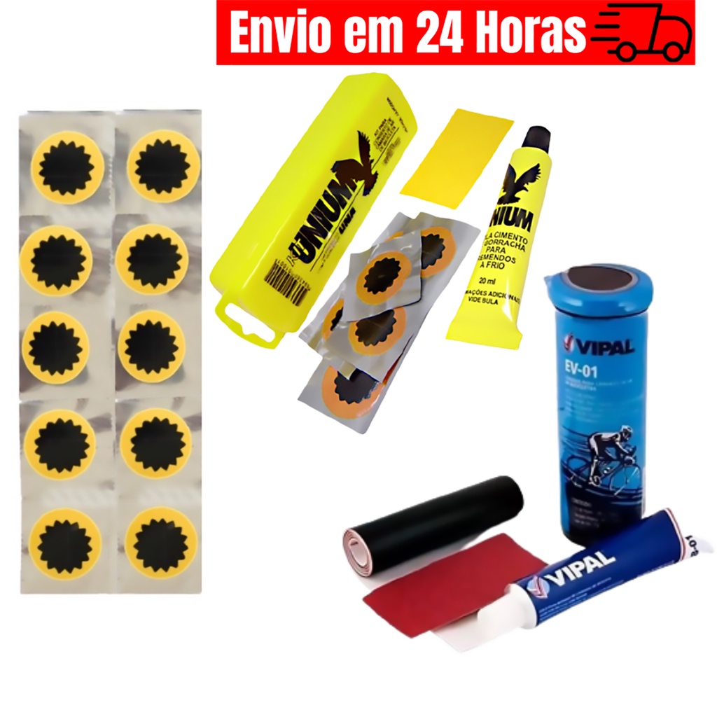 Kit Remendo Estojo P/Concerto Câmara de Ar Bike Cola Pneu Bicicleta | Shopee Brasil