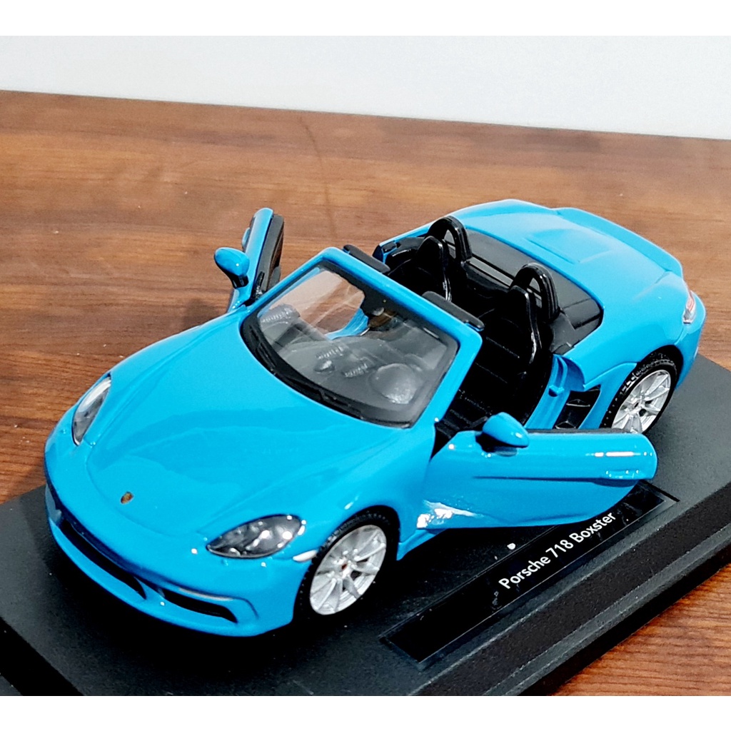 Miniatura Porsche 718 Boxster Escala 1:24 Miami Blue | Shopee Brasil