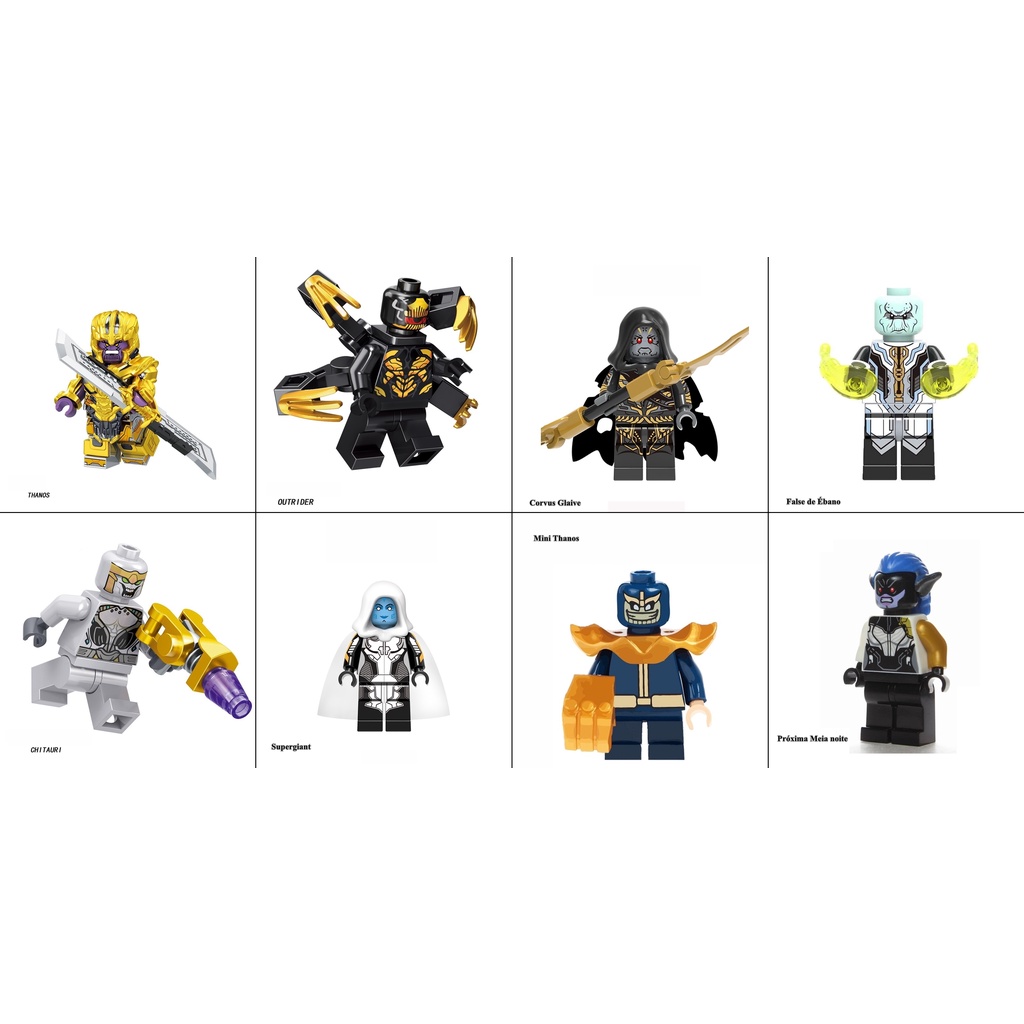Thanos e Seus Vassalos Minifigures Bonecos de ação Avengers Vingadores ...