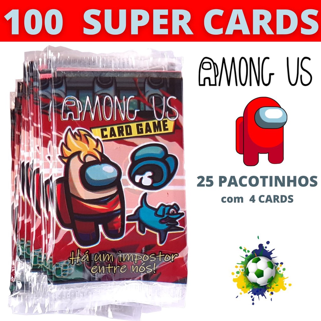 100 Cards / Cartinhas AMONG US 25 Pacotinhos Lacrados com 4 cards em ...